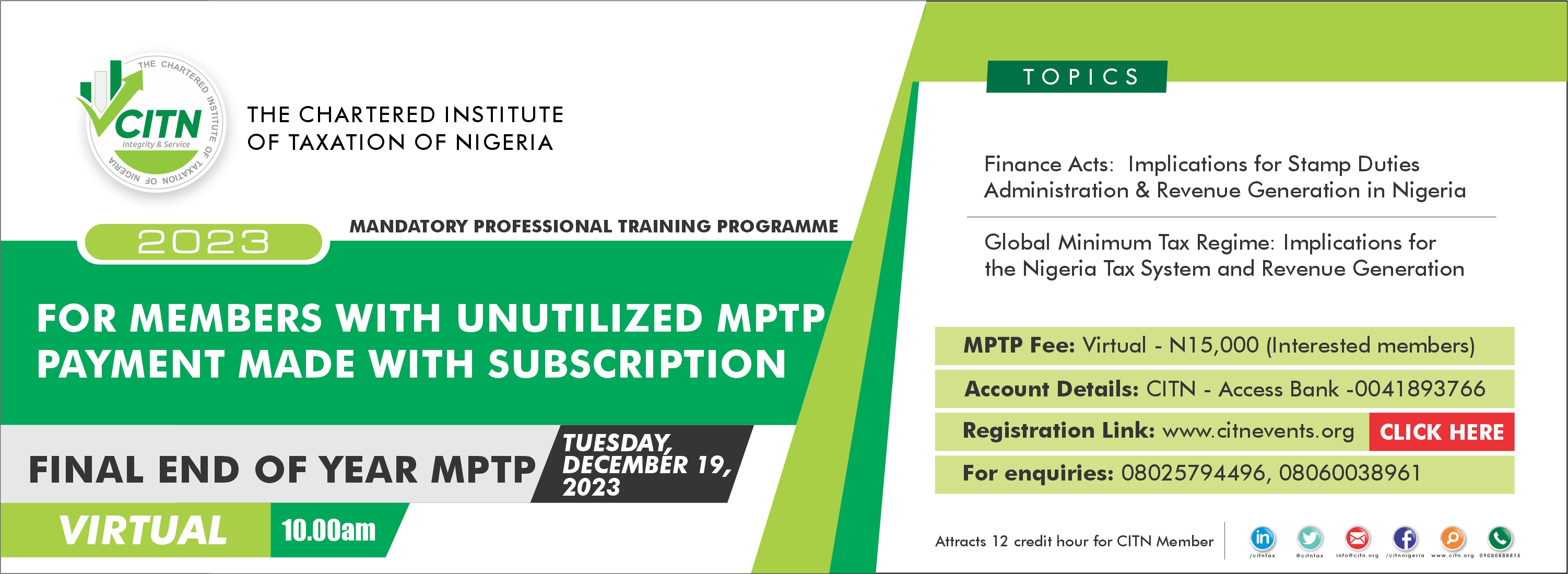 End Of Year Mandatory Professional Training Programme For Unutilised ...