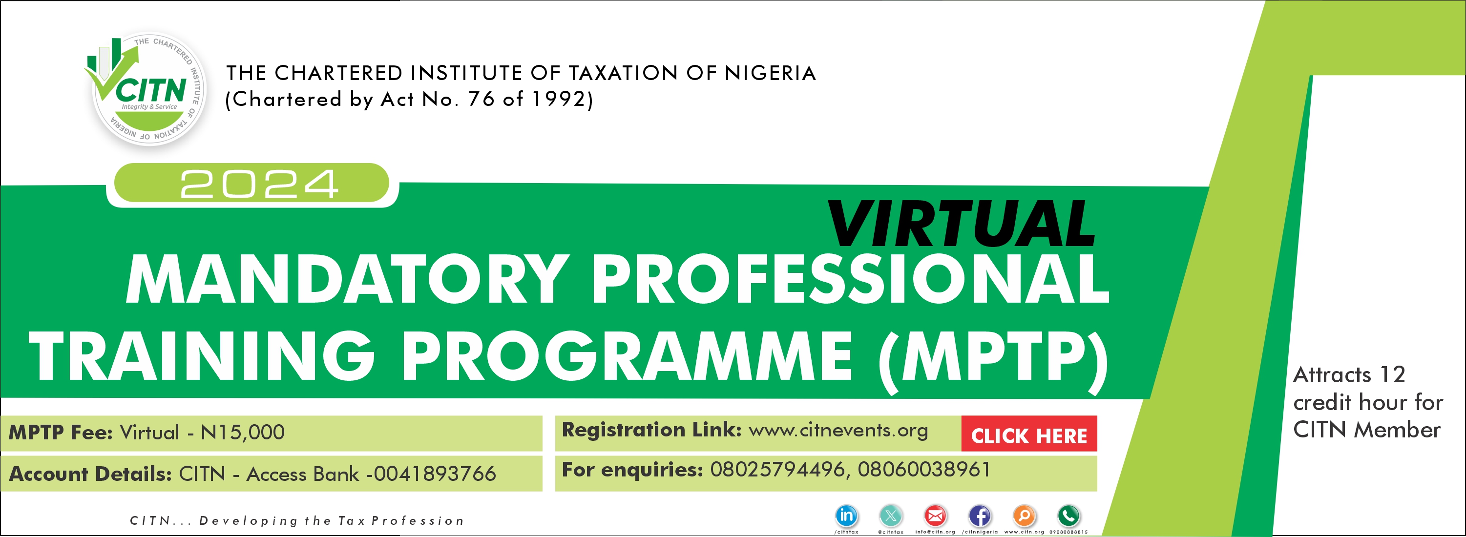 The Chartered Institute of Taxation of Nigeria Event Portal